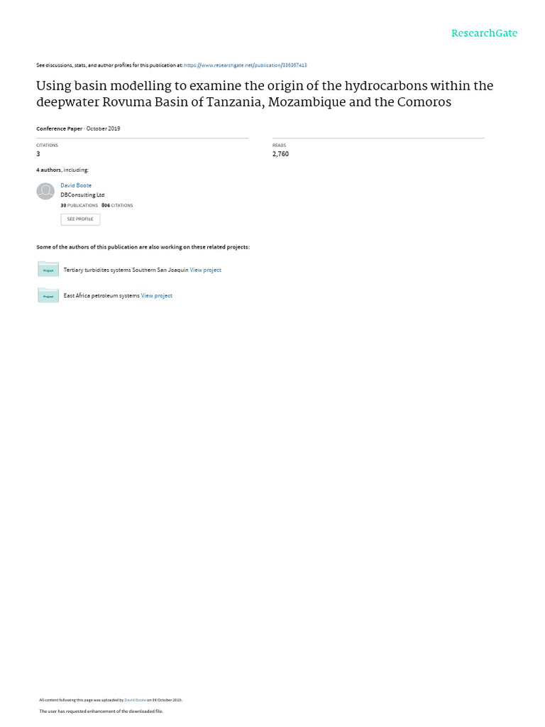 Using Basin Modelling To Examine The Origin of The Hydrocarbons Whitin ...