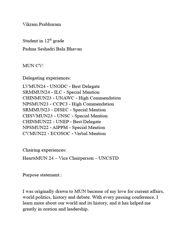 Vikram Prabhuram Mun Resume | PDF