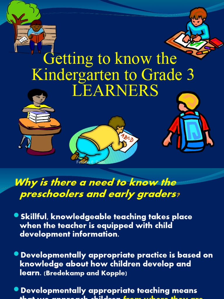 Getting To Know The K To 3 Learners | PDF | Second Language | Phonics