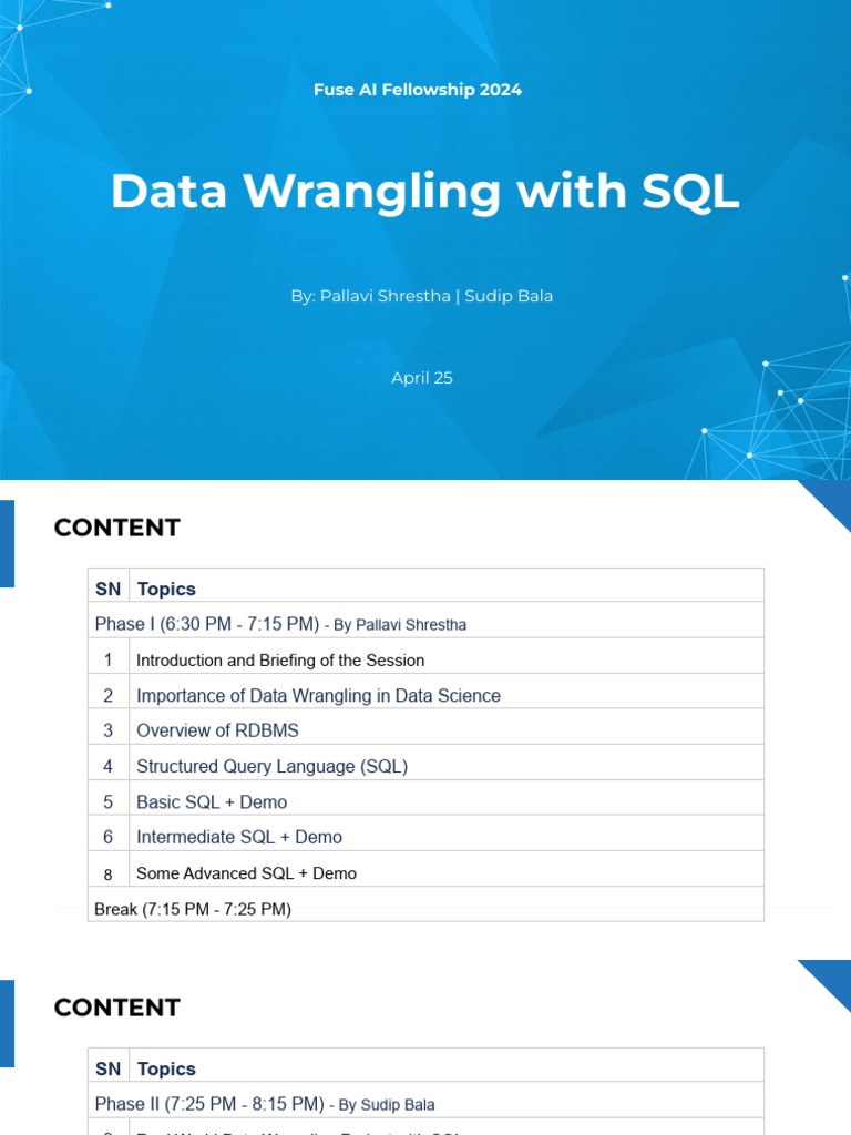 662a5089e0494246e350140dslides - Data Wrangling With SQL | PDF | Databases | Sql
