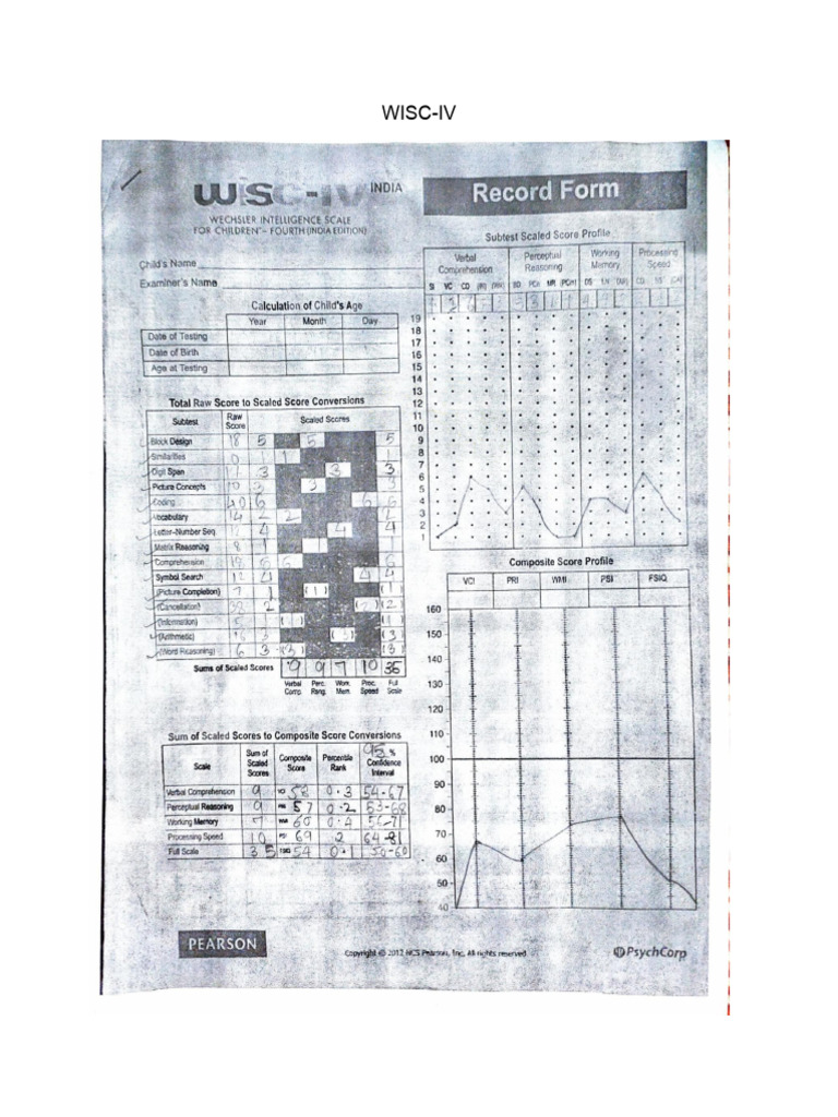 WISC-IV And. BG-II | PDF | Wechsler Adult Intelligence Scale ...