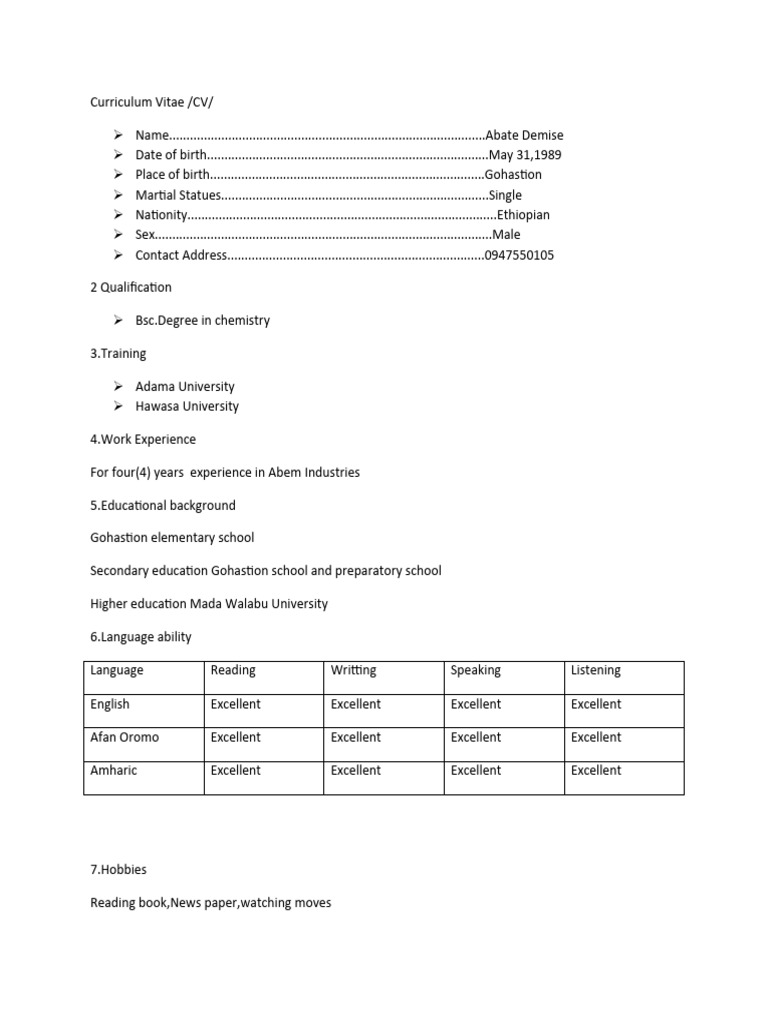 Curriculum Vita | PDF