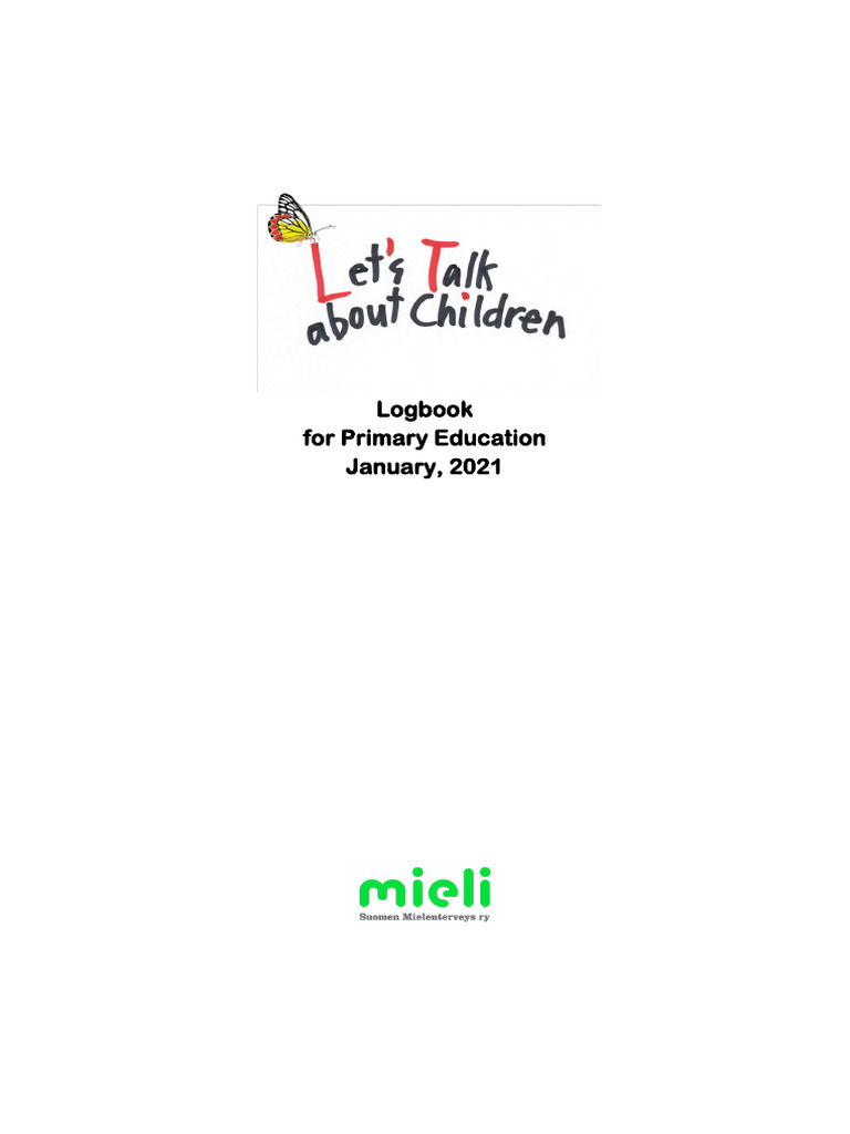 Let S Talk About Children Logbook Primary School | PDF | Teachers ...