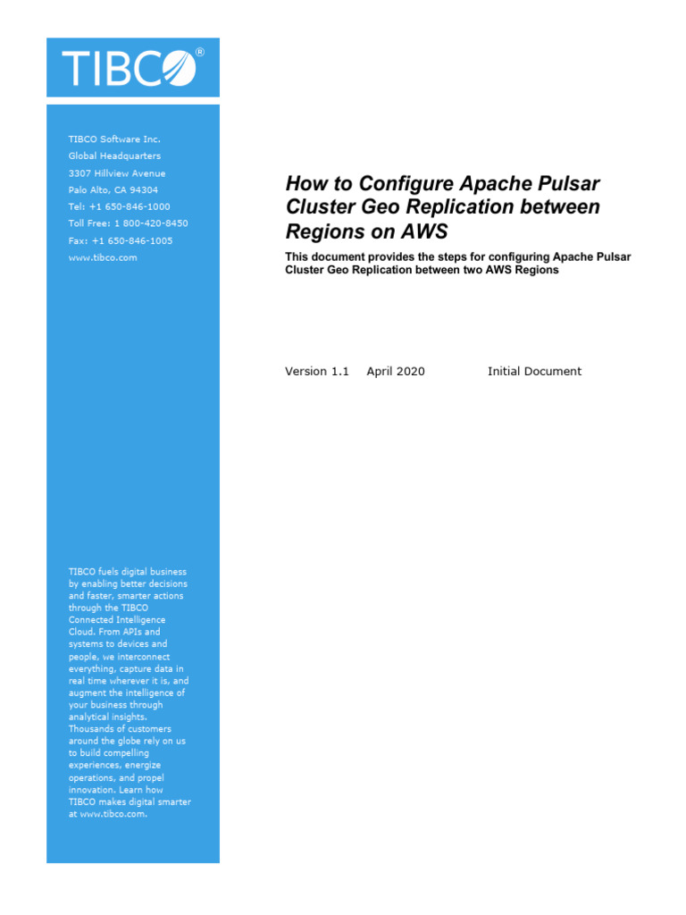 How To Configure Apache Pulsar Cluster Georeplication | PDF | Port (Computer Networking ...