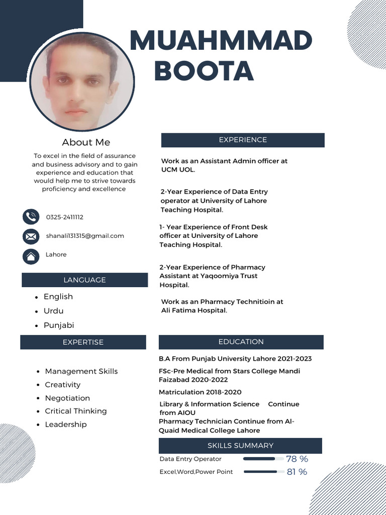 Blue Professional Modern CV Resume | PDF