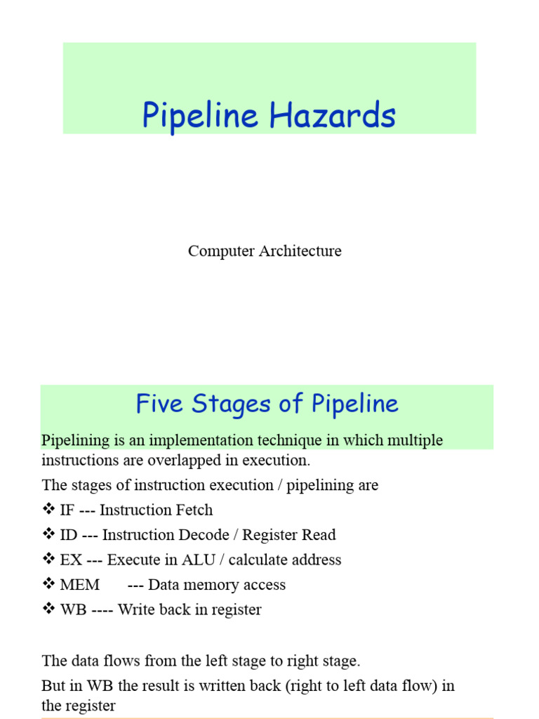 Unit 5 Pipeline Hazard | PDF | Computer Hardware | Computer Science