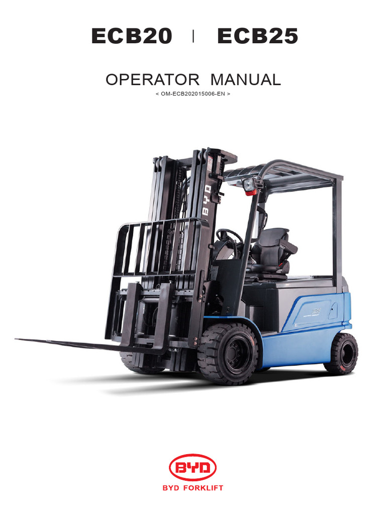 Operator Manual Byd Ecb 2025 | PDF | Forklift | Manual Transmission
