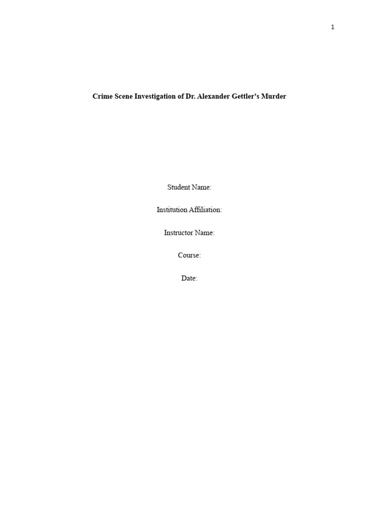 Crime Scene Investigation of DR - Edited | PDF | Crime Scene | Forensic Science