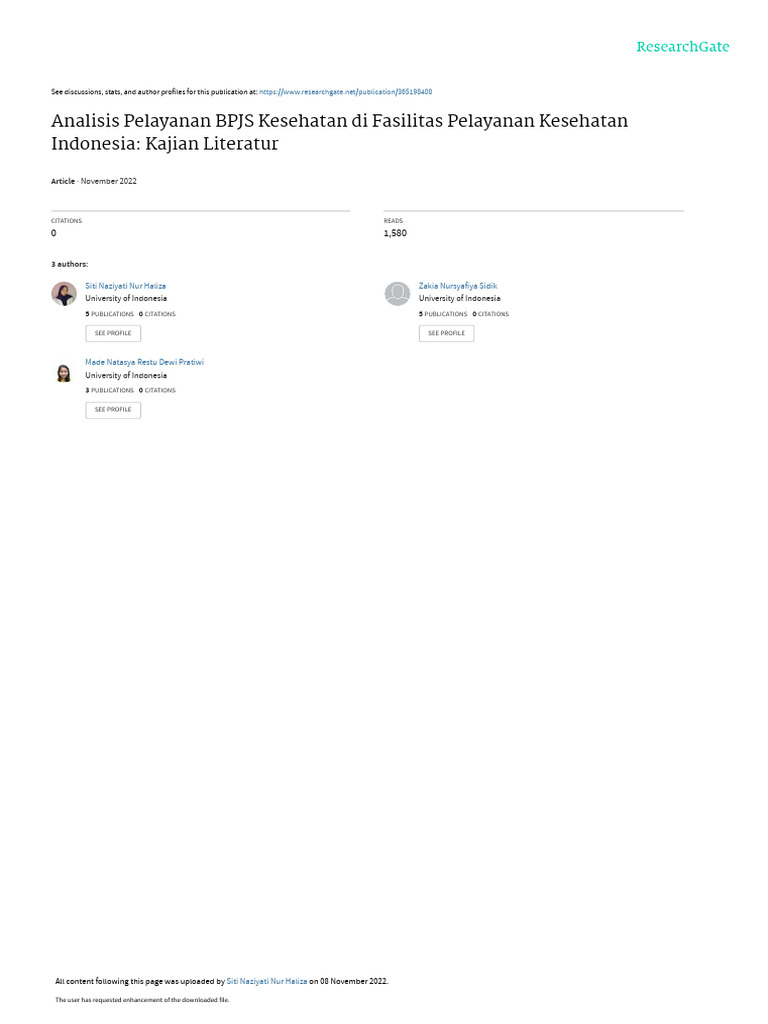 Analisis Pelayanan BPJSKesehatandi Fasilitas Pelayanan | PDF | Karier & Perkembangan ...