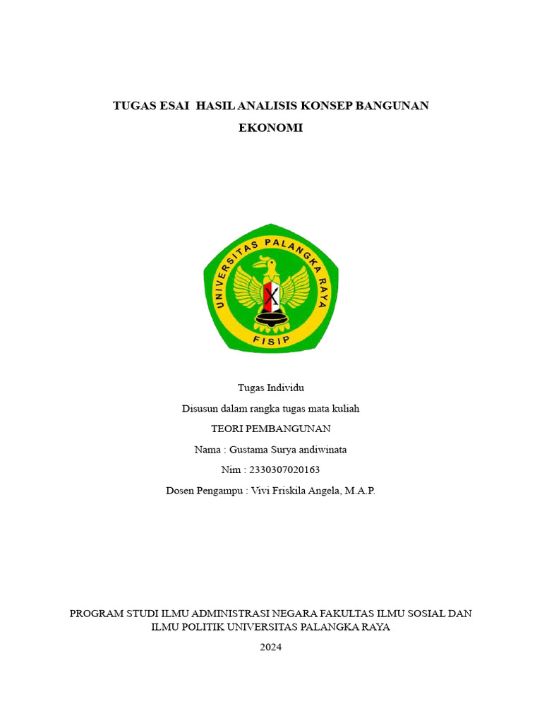 ESAI Gustama Surya Andiwinata Teori Pembangunan | PDF