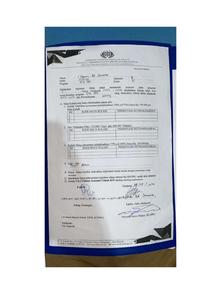 Form Perpanjangan SMT Januarta | PDF