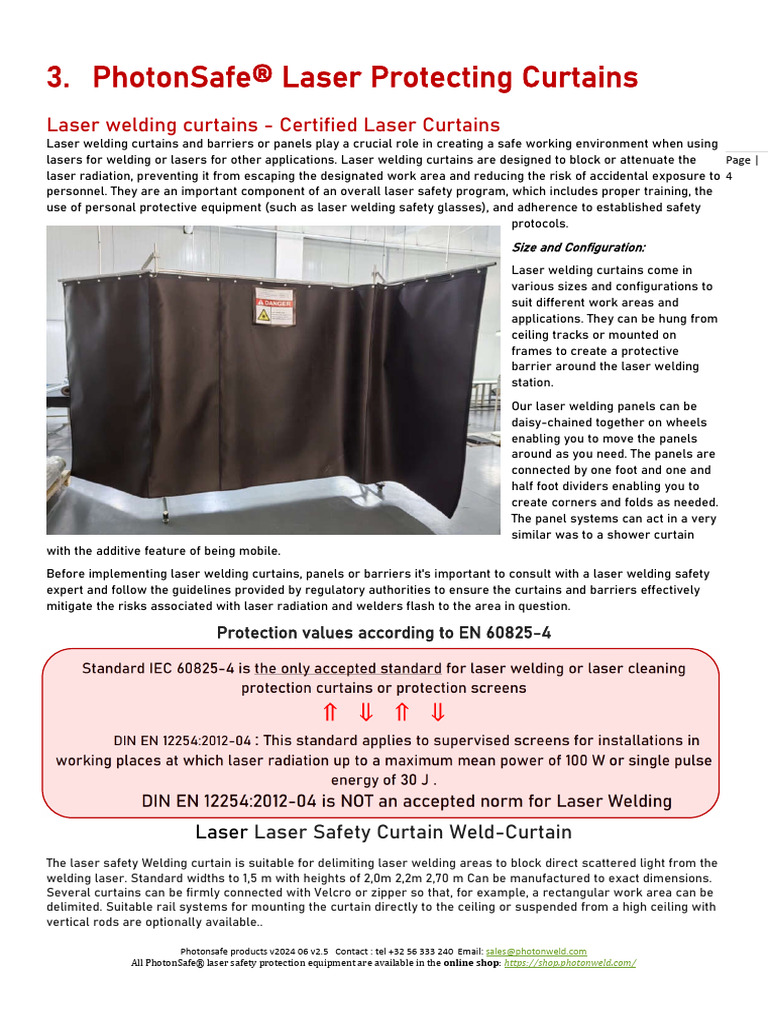 PhotonSafe Laser Protection Curtains 2024 06 With Price v2.6 | PDF ...