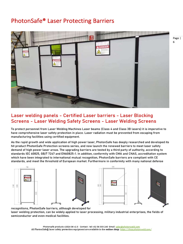 PhotonSafe Laser Protection Walls, Barriers 2024 06 With Pricev2.6 ...