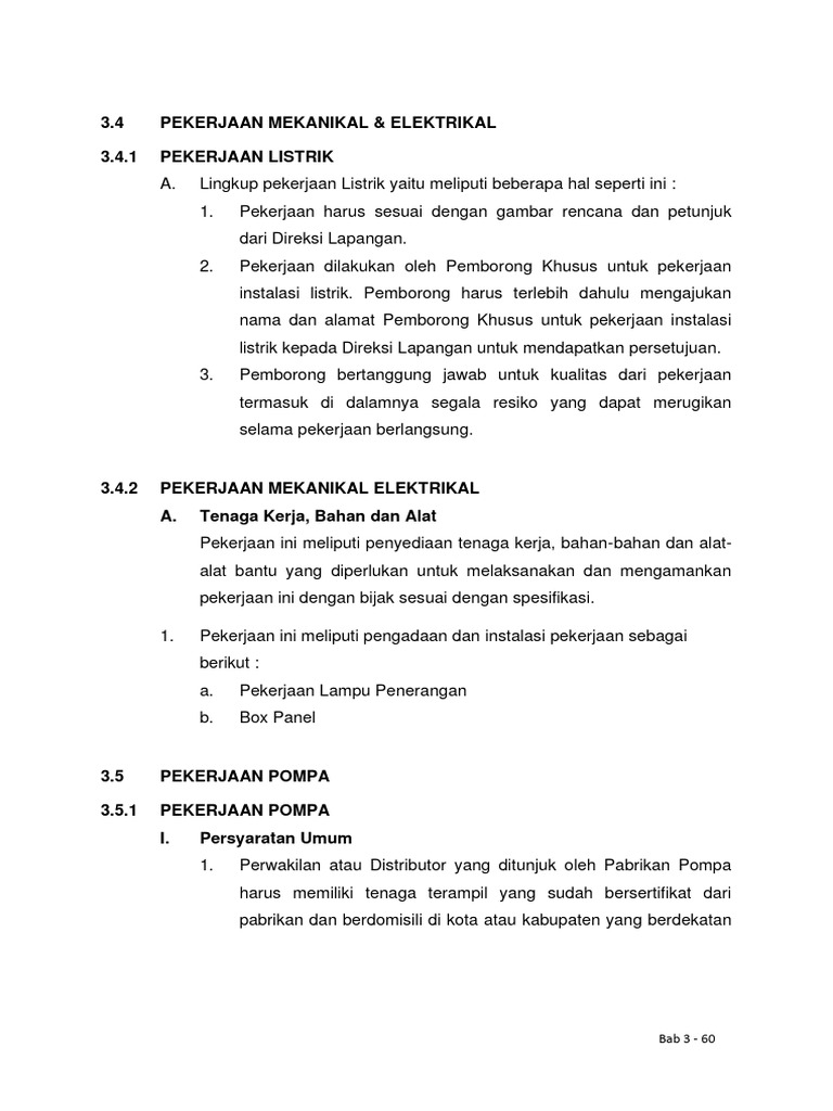 Spek Pompa Tambakrejo 1 | PDF | Teknologi & Rekayasa