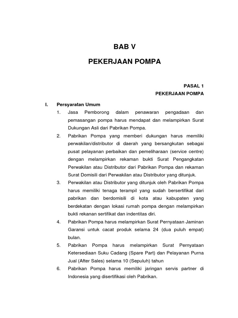 Spek Pompa Progo | PDF