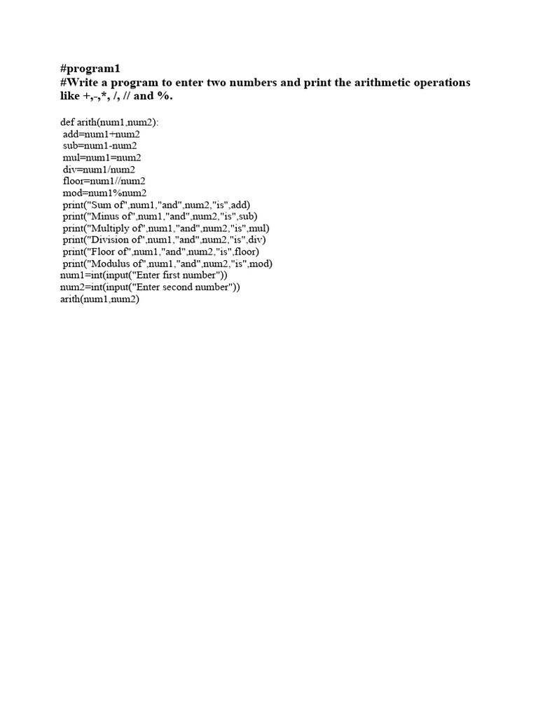 Python Arithmetic, String, and List Operations | PDF | Letter Case | String (Computer Science)