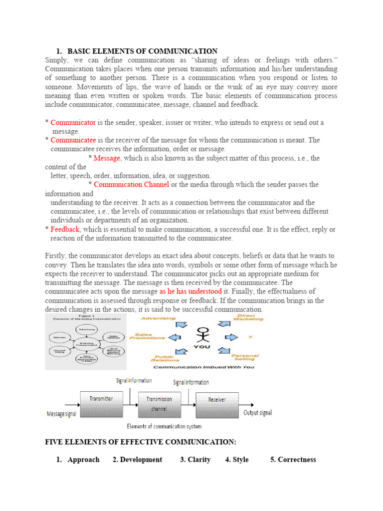 L 1. Basic Elements of Communication | PDF | Communication | Information