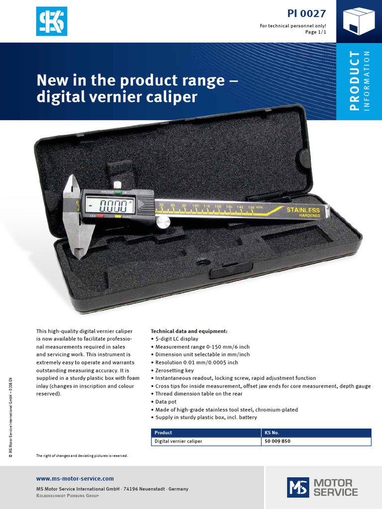 New in The Product Range - Digital Vernier Caliper | PDF