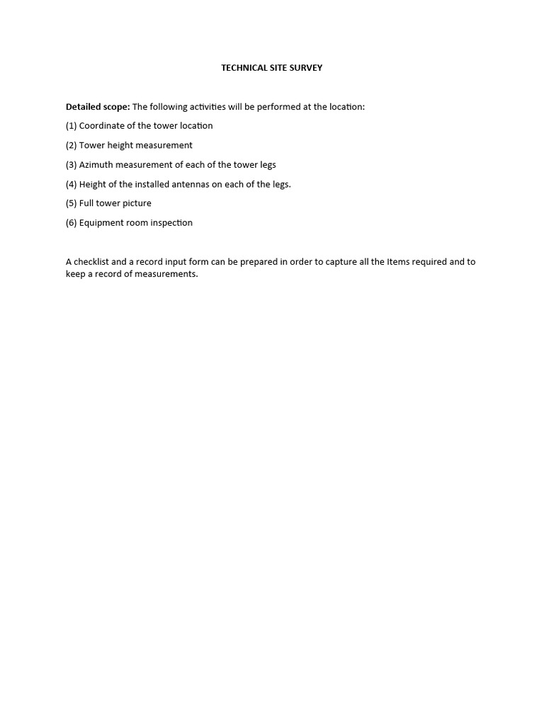 Technical Site Survey | PDF