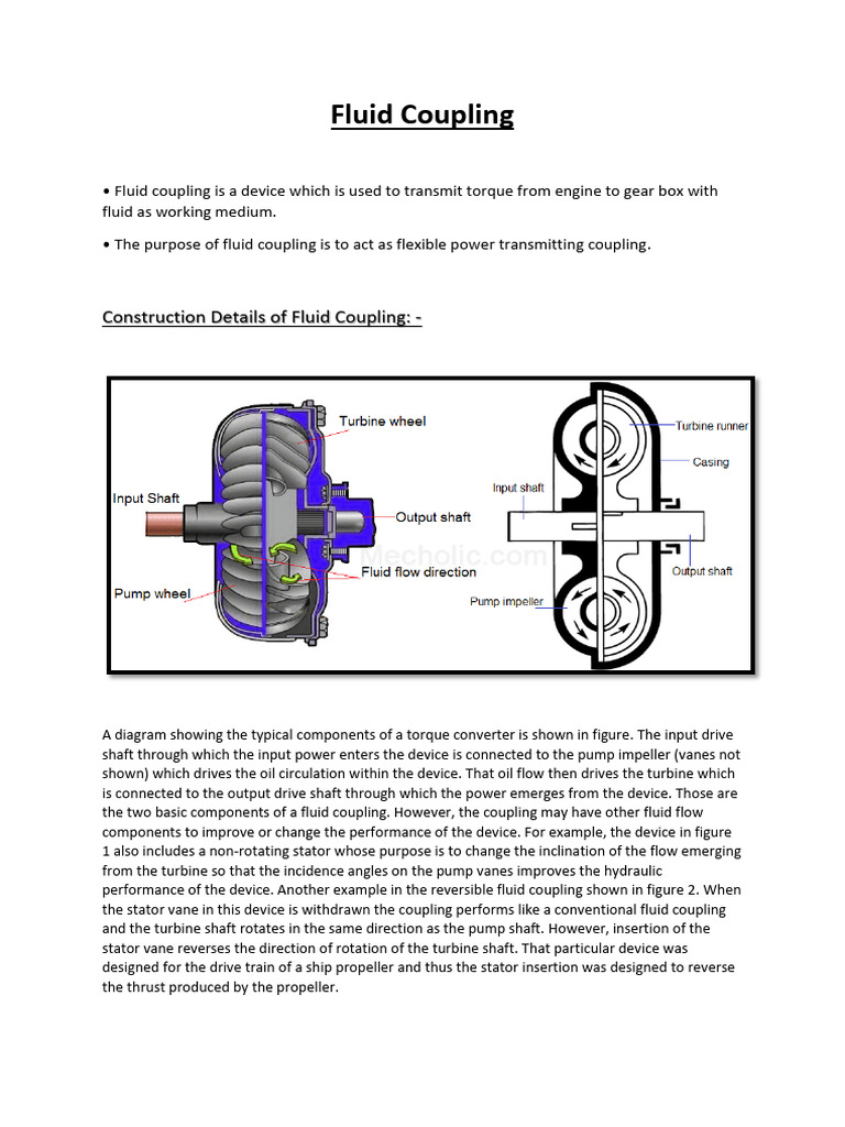 Fluid Coupling | PDF | Turbine | Mechanical Engineering