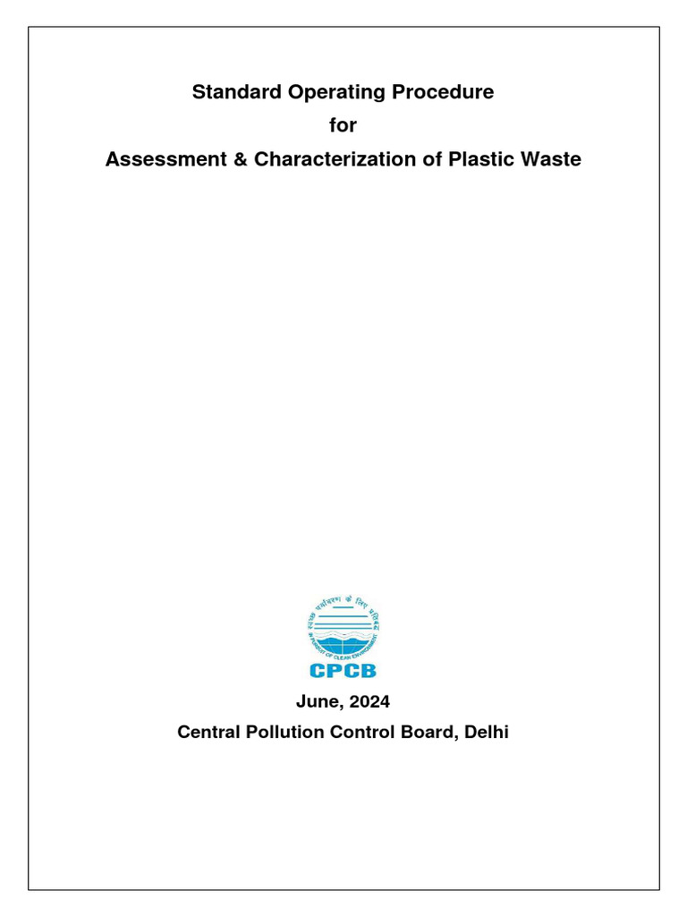 CPCB SOP for Plastic Waste Assessment | PDF | Waste Management | Plastic