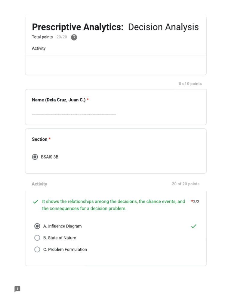 Prescriptive Analytics Decision Analysis | PDF