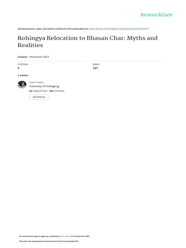 Bhasan Char: Rohingya Relocation Insights | PDF | Rohingya People ...