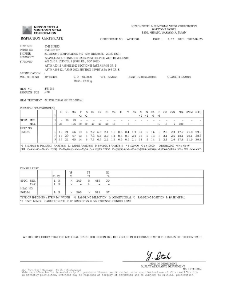 50 NB X SCH 80 mtc | PDF