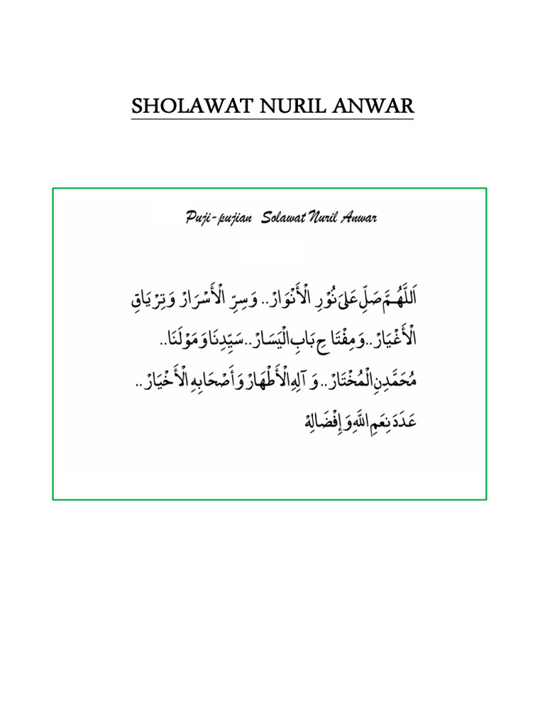 SHOLAWAT NURIL ANWAR | PDF