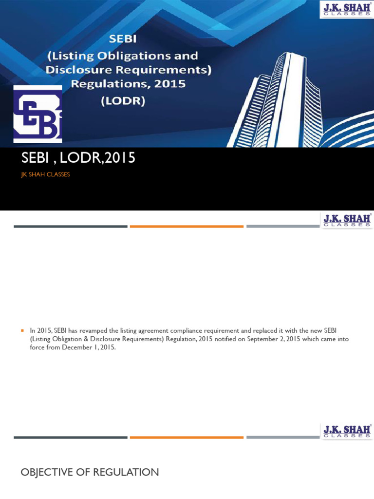 Sebi LODR, 2015 | PDF | Audit | Audit Committee