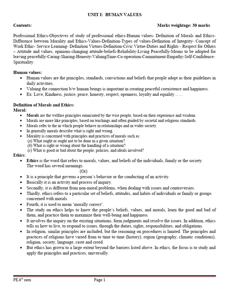 Unit-I | Download Free PDF | Attitude (Psychology) | Morality