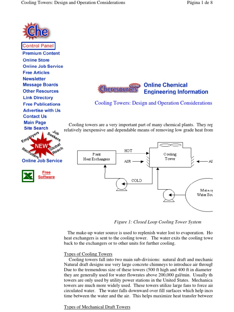 Cooling Towers Design and Operation Considerations | PDF | Heat Transfer | Enthalpy