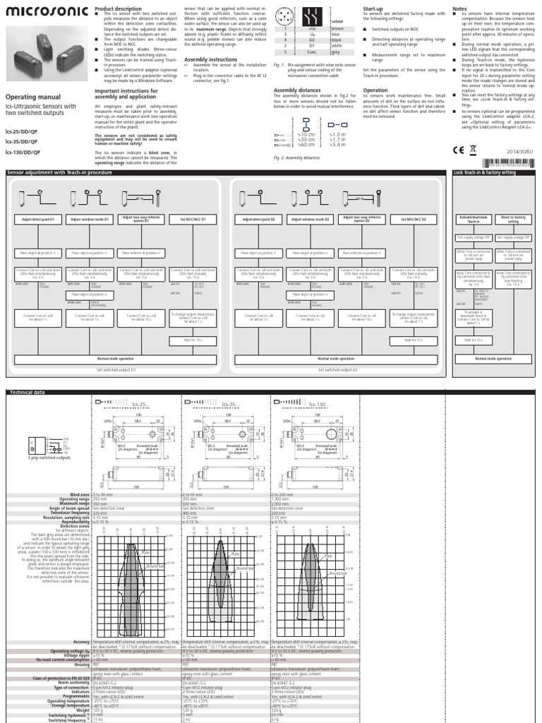 Microsonic user guide | PDF | Sensor | Light Emitting Diode