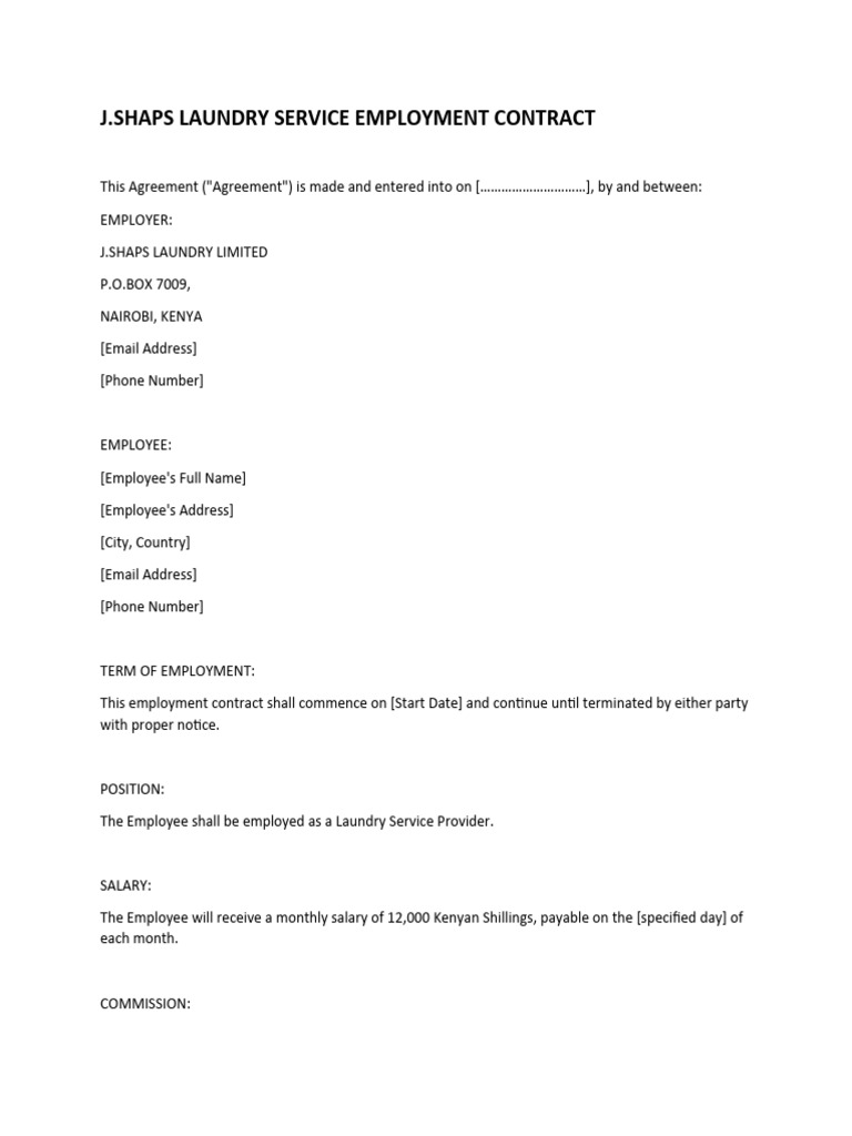 Laundry Contract | PDF