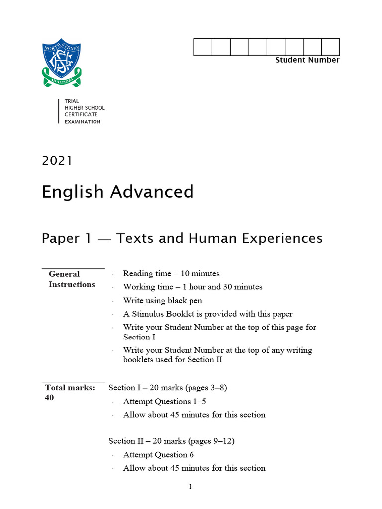 NSG 2021 Eng Adv Trials (Paper 1) | PDF