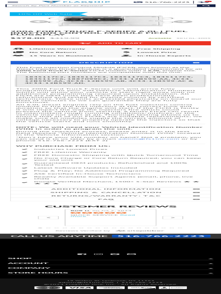 2006 Ford F-Series 6.0L FICM Injection Module Flagship One | PDF | Fuel ...