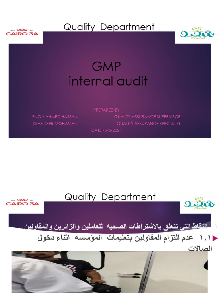 GMP Internal Audit | PDF