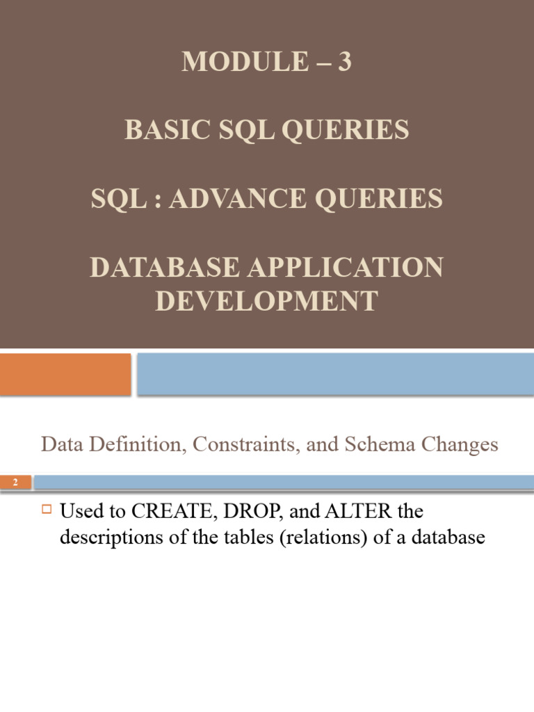 DBMS - Module 3 Ppts (Final) | PDF | Relational Model | Sql