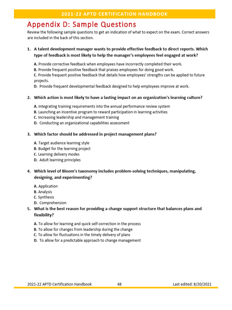 Aptd Sample Questions | PDF | Learning | Cognition