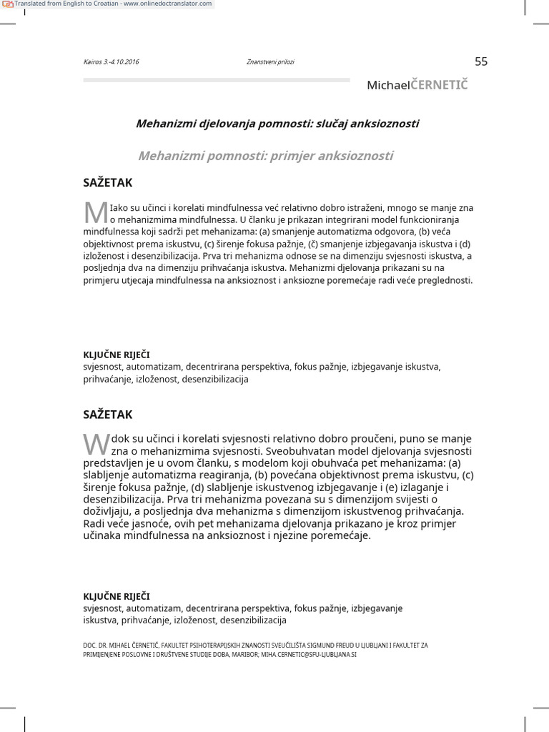 Cernetic Cujecnost Mehanizmi - Sl.en - En.hr | PDF