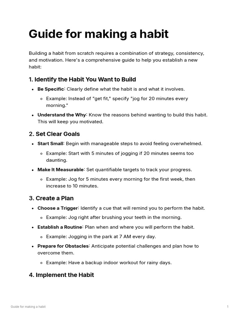 Habit Building for Beginners | PDF | Habits | Motivation