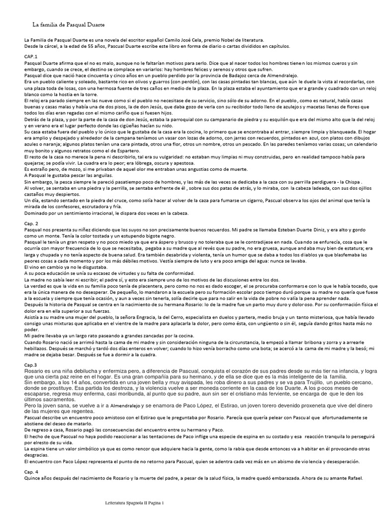 La Familia de Pasqual Duarte | PDF | Poesía