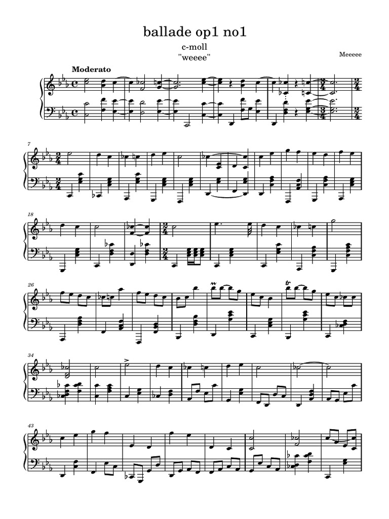 Ballade Op 1 No 1 | PDF