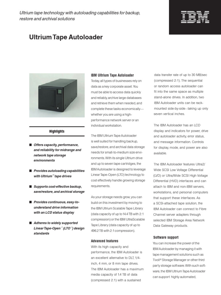 LTO Autoloader 3581 | PDF | Backup | Operating System