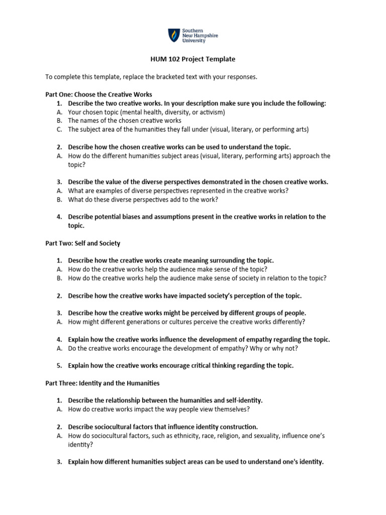 HUM 102 Final Project Template | Download Free PDF | Identity (Social ...