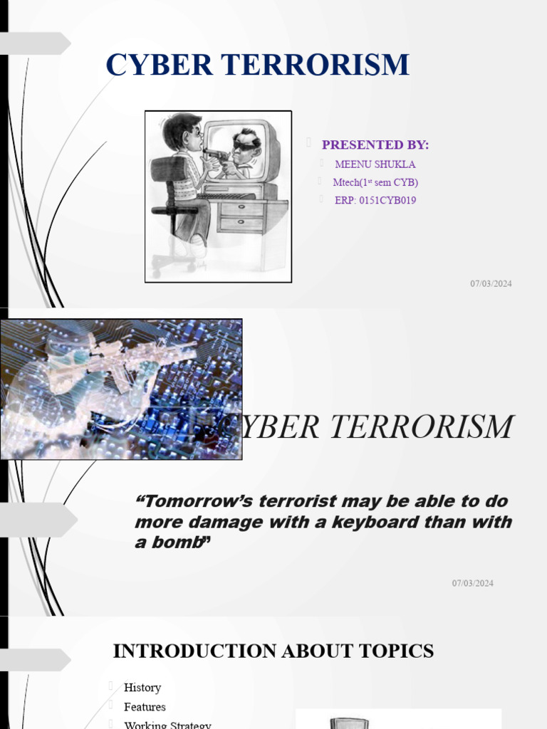 Cyber Terrorism.8190108.Powerpoint | PDF | Malware | Information Technology