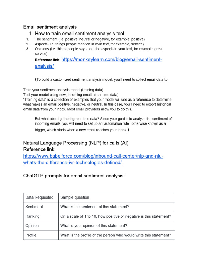 Email Sentiment and NLP | PDF