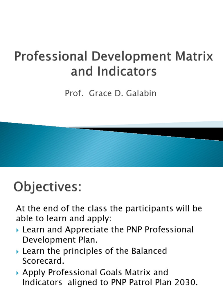 Professional Development Matrix and Indicators - FINAL | PDF | Social ...