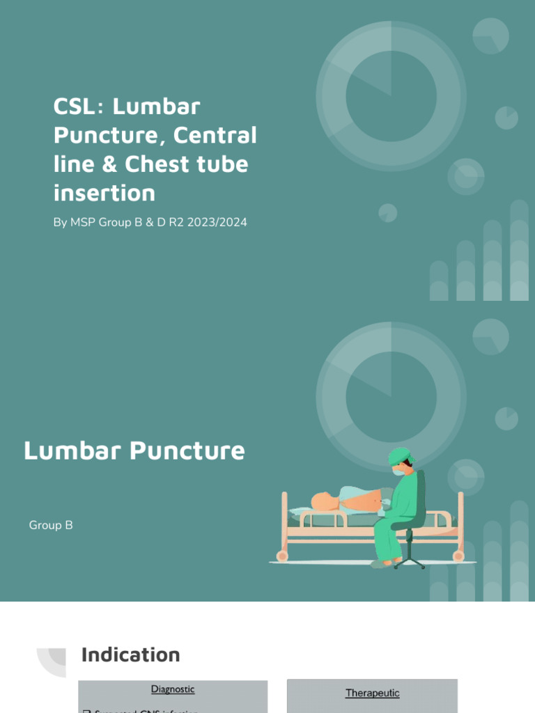 CSL Lumbar Puncture, Central Line & Chest Tube Insertion | PDF | Vein ...