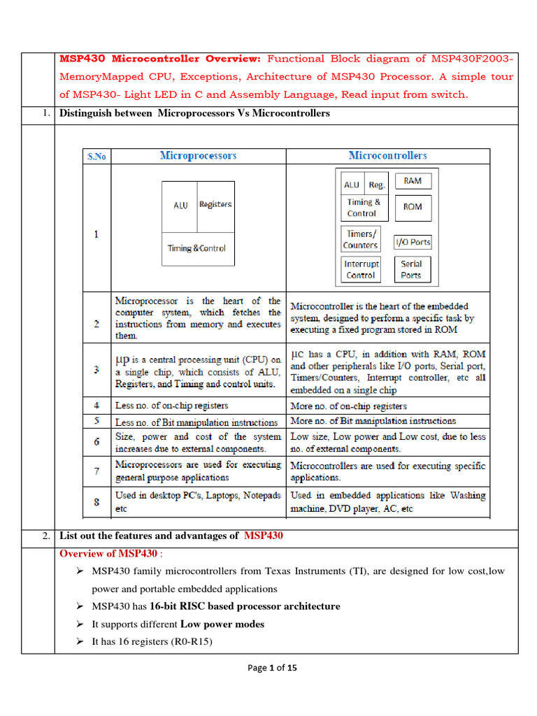 Interfacing of MSP430 | PDF | Microcontroller | Office Equipment
